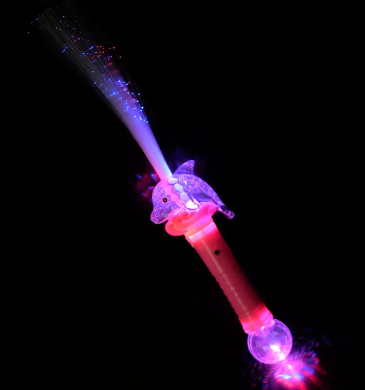 Fiber Optic Toy Wand - LED Dolphins Prism Ball Light Up