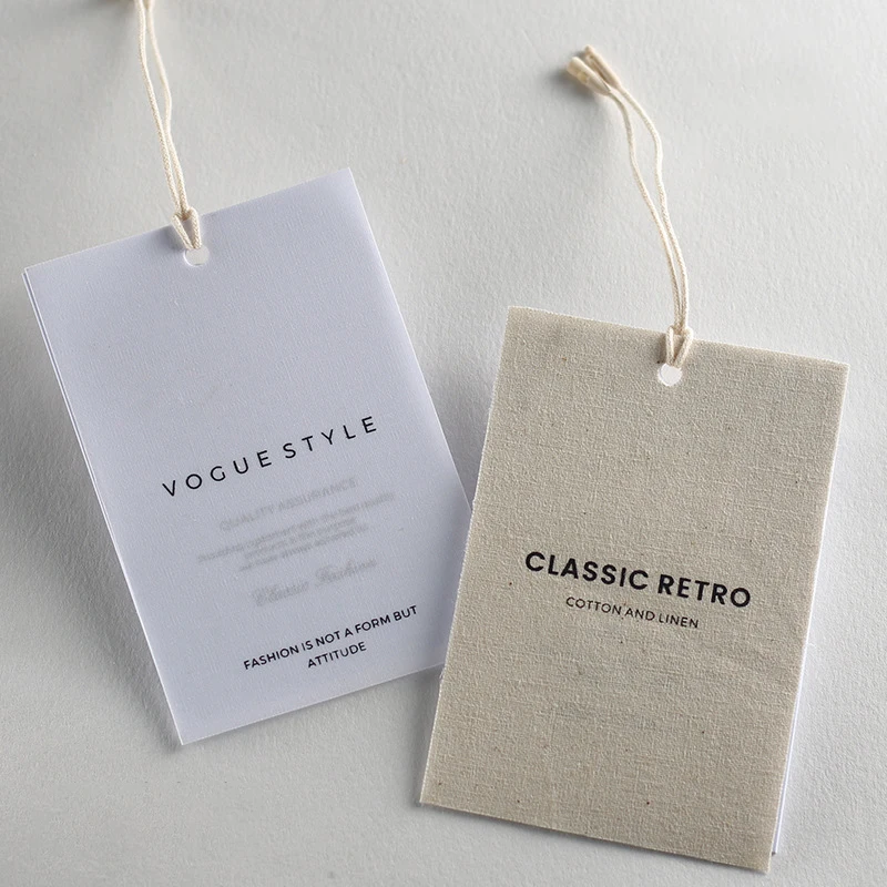 Custom Luxury Garment Swing Tags Clothes Label Print Name Logo Plastic ...