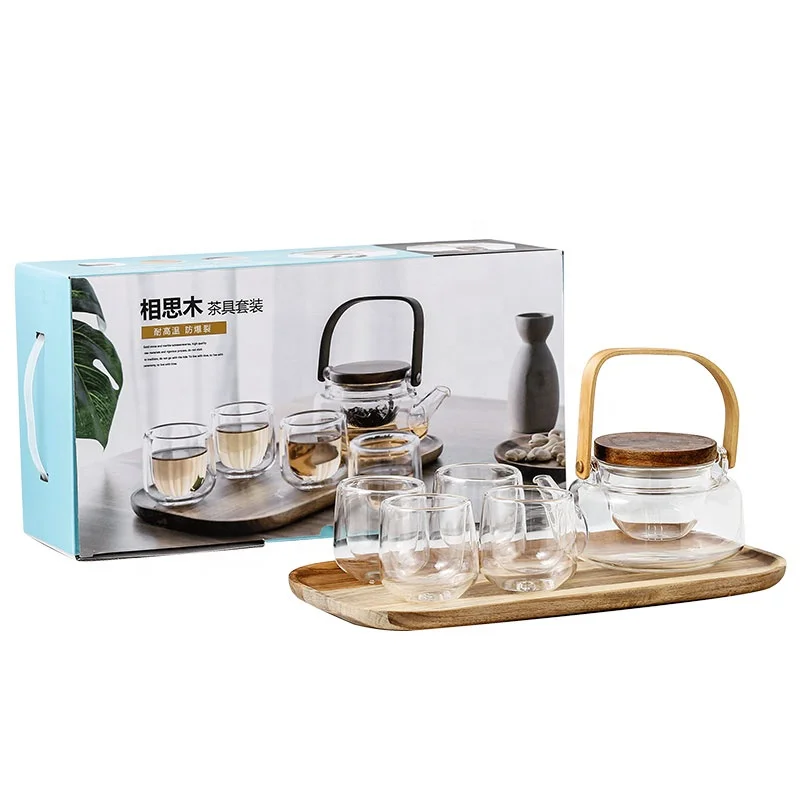 Hot Sale Glass Tea Set Complete Heat-resistant Glass Teapot Lazy Tea ...