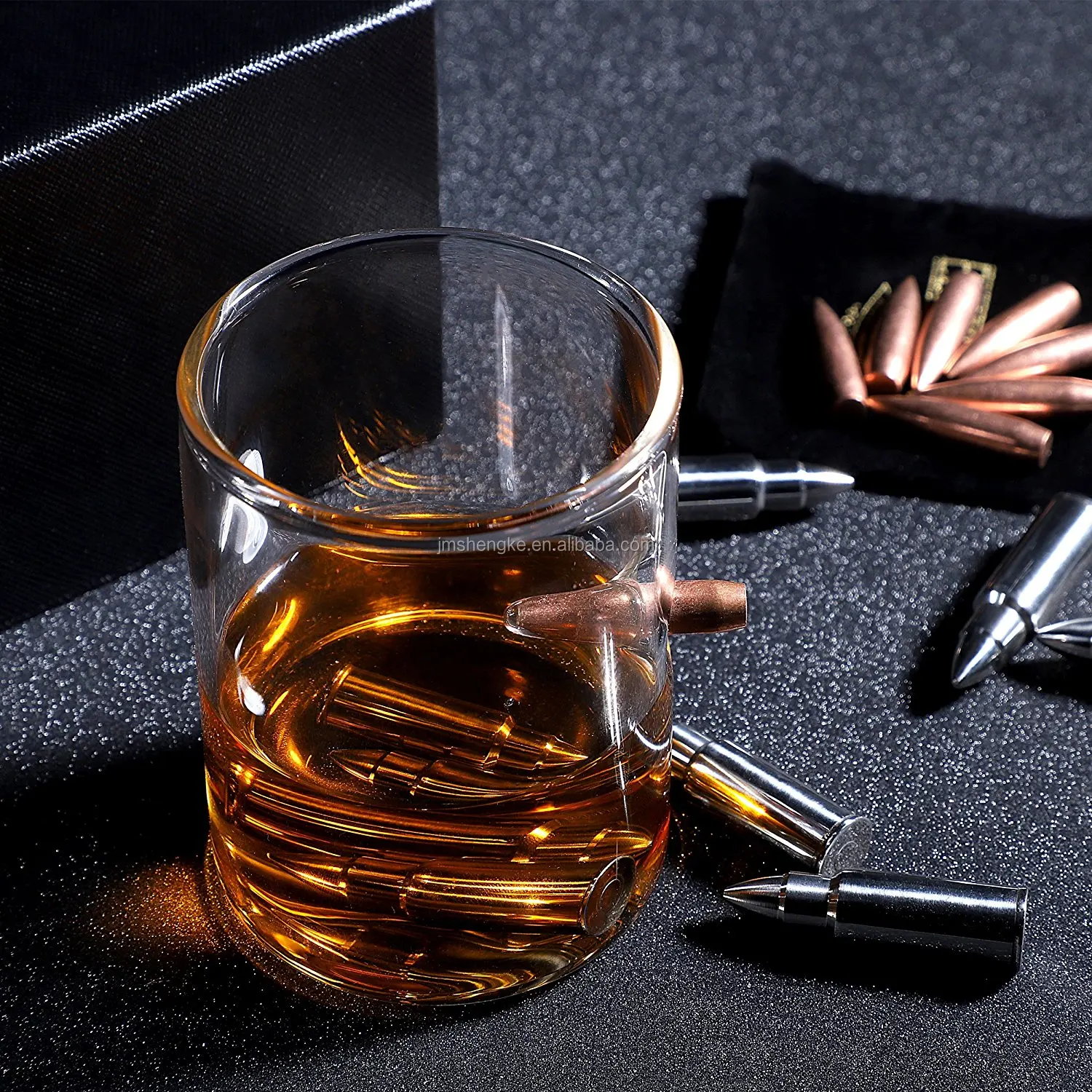 Bullet Shaped Stainless Steel Ice Cubes 6pcs Gift Set With Glass And ... Bullet Shaped Stainless Steel Ice Cubes 6pcs Gift Set With Glass And ...