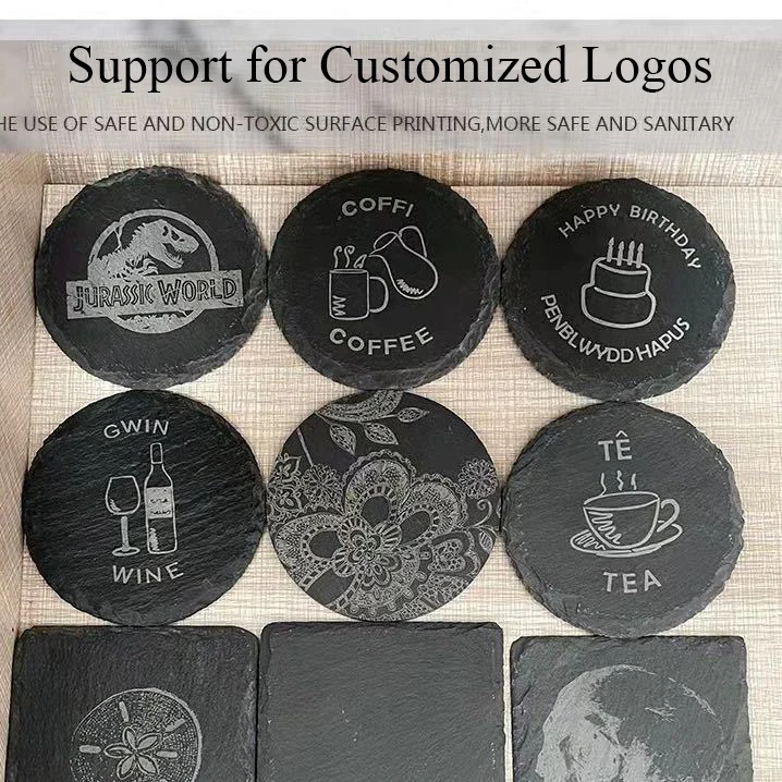 Wholesale Custom Logo Slate Coasters - Sustainable & Stylish