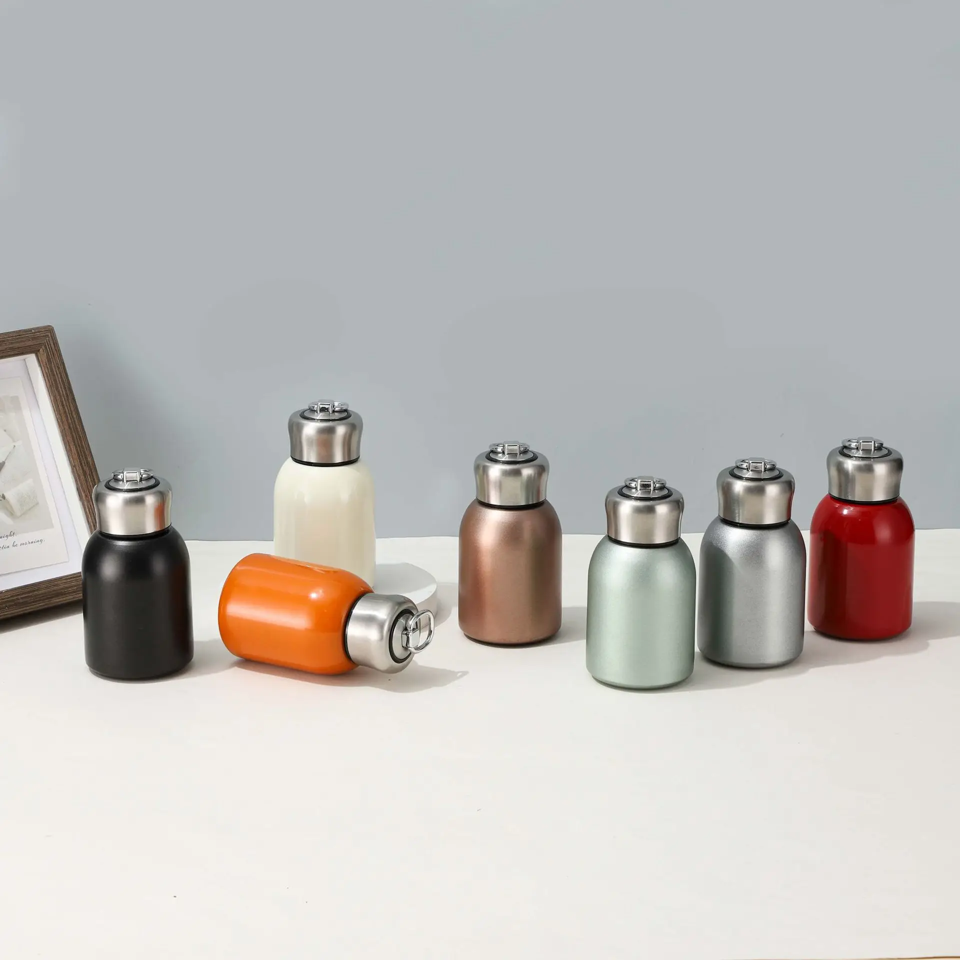 New Mini Frosted 300ml Insulated Vacuum Flask Vacuum Gift Pocket Cup With Custom Logo 304 ...