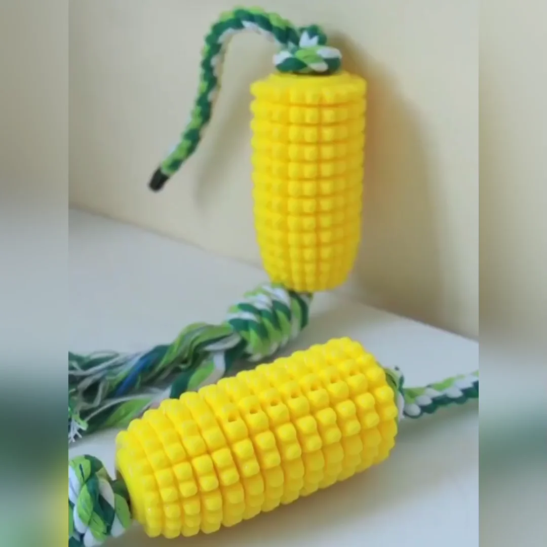 Zmaker Natural Rubber Dog Toys Corn With Cotton Rope Tpr Chew zmaker-natural-rubber-dog-toys-corn-with-cotton-rope-tpr-chew