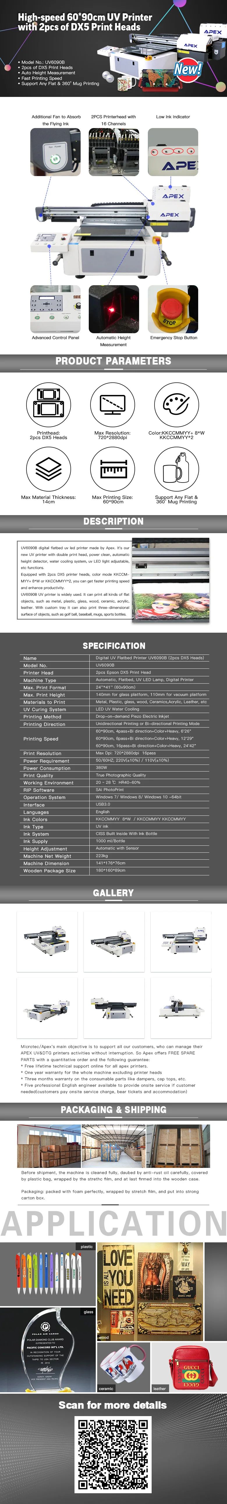 APEX UV Printer - Digital UV Flatbed Printer UV6090B