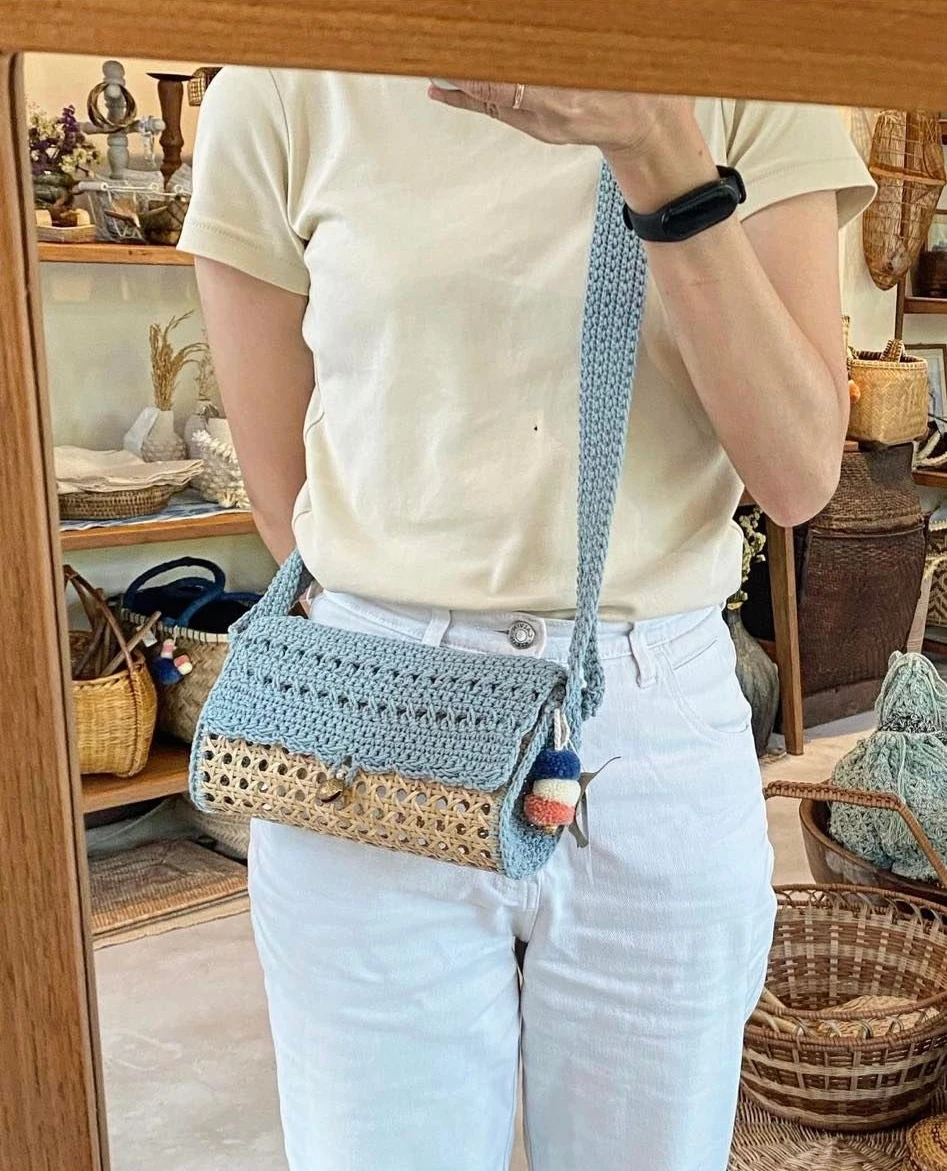 Best Seller Wicker Baskets Handmade Rattan Bags Handcraft Picnic Beach ...