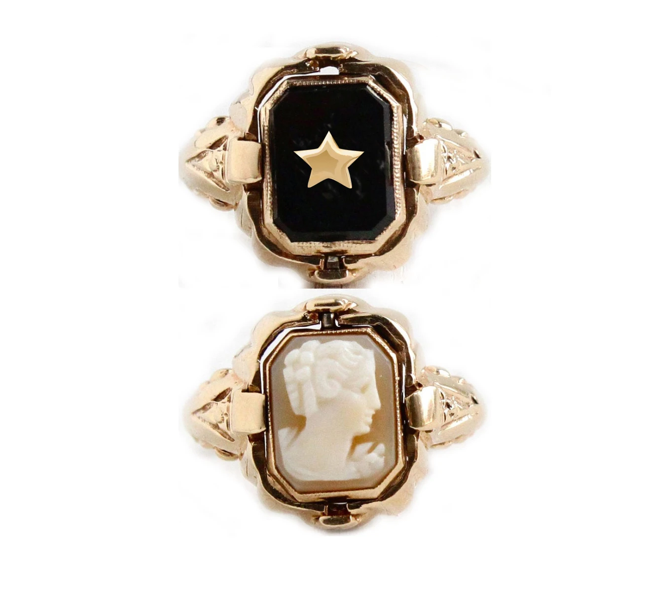 Customized Reversible Yellow Gold 925 Sterling Silver Flip Ring - Buy ...