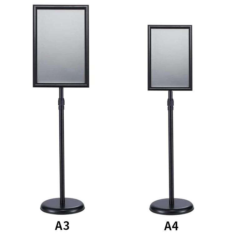 Silver A4 Poster Rotating Display Stand Portable Adjustable Pedestal ...