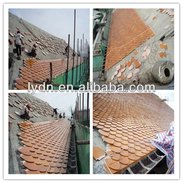Glazed Fish Scale Clay Roof Tiles With Holes Easy Installation - Buy ...