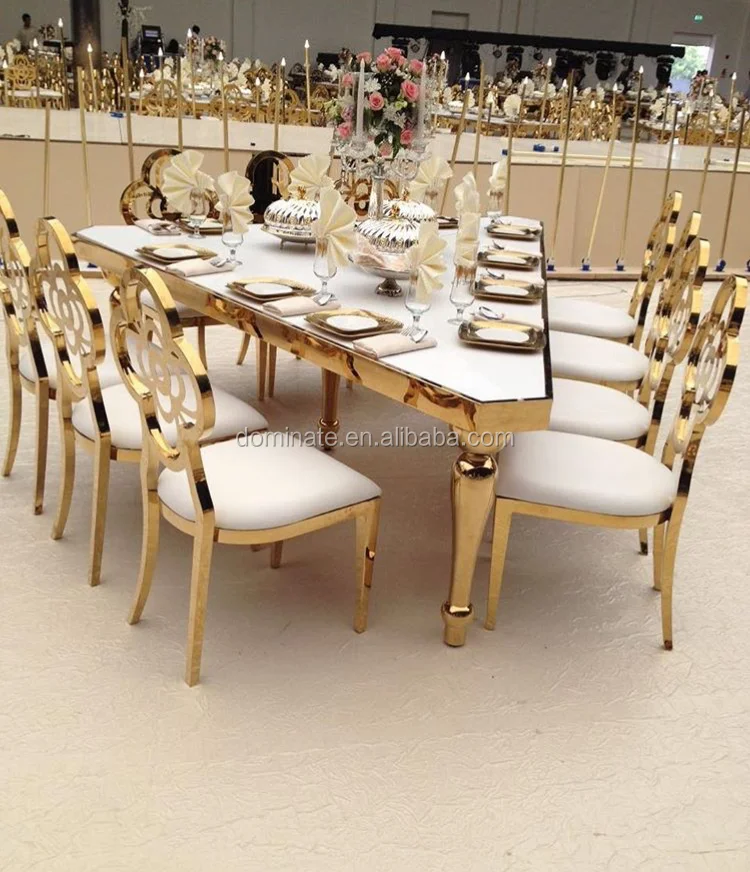 Hotel Banquet Gold Stainless Steel Triangle Wedding Table