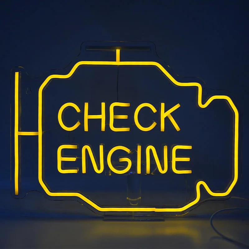Check Engine Neon Sign Garage Decor,Check Light Led Garage Sign Car ...
