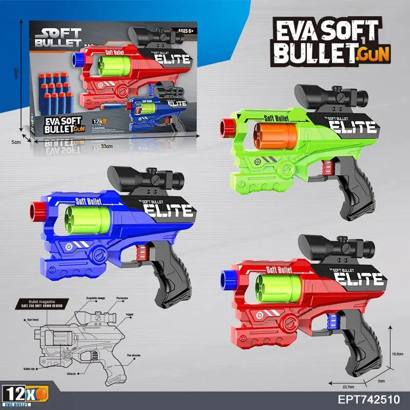 EPT Children Eva Shoot Soft Bullet Air Gun Mini Foam Guns