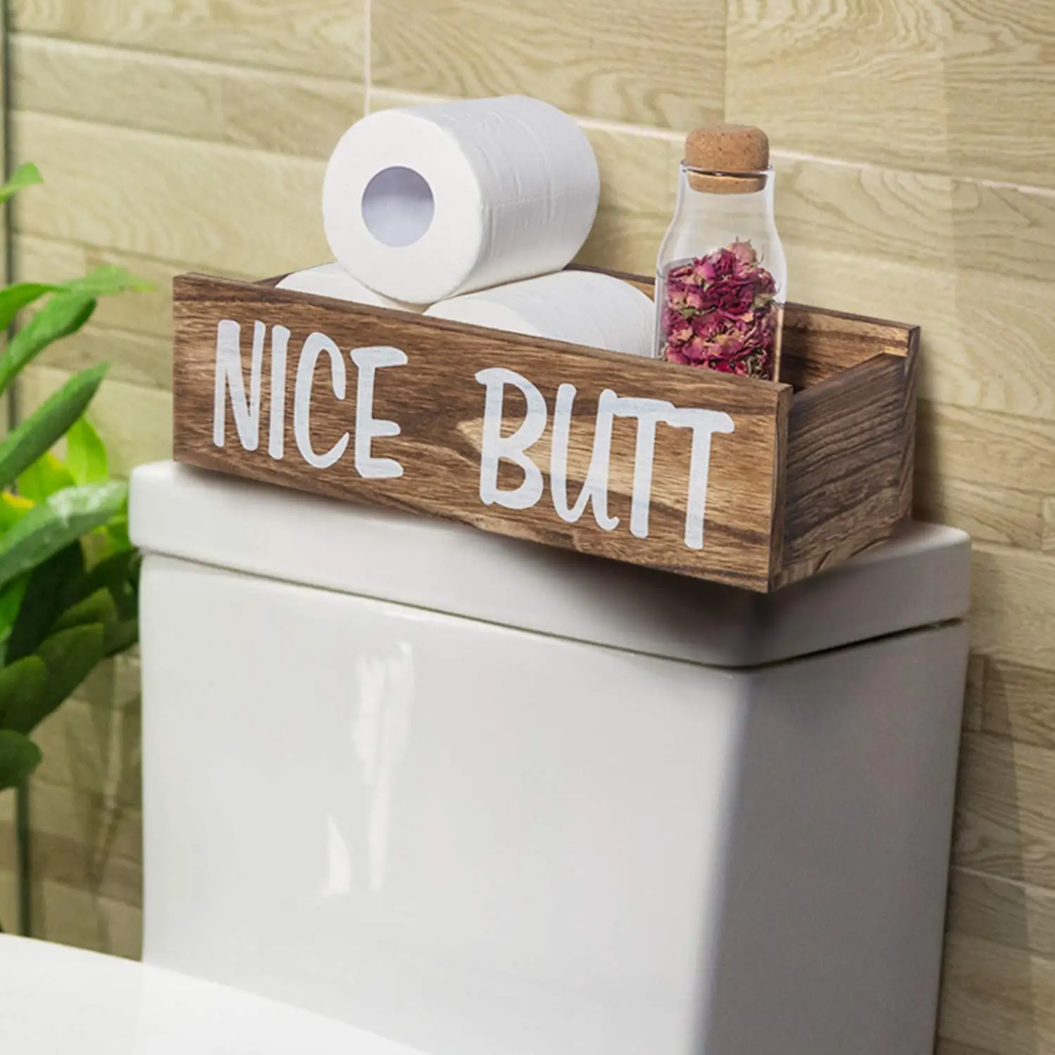 Nice Butt Bathroom Decor Box Farmhouse Wooden Bathroom Box Wooden