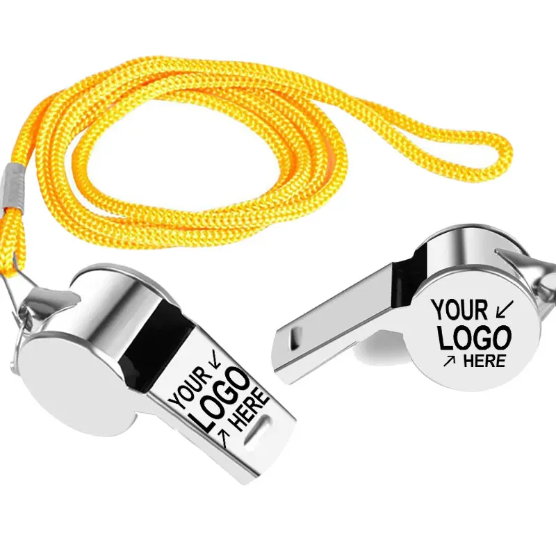 Custom Referee Match Metal Whistle with Logo - Stainless Steel
