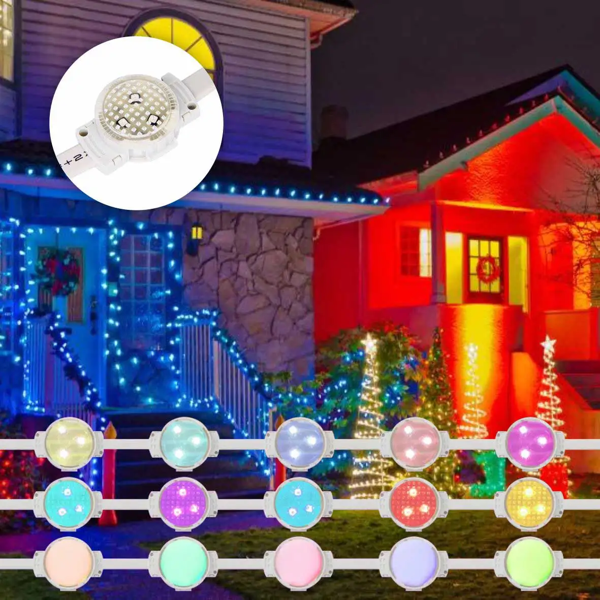 12V Permanent Outdoor Pixel Lights - IP68 Waterproof LED