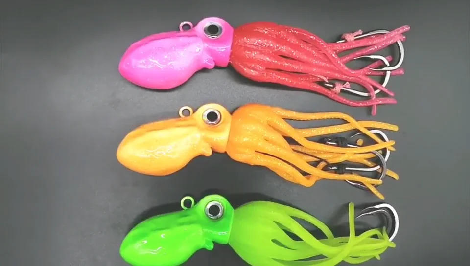 Takedo Lg01 300g Octopus Lead Jig Head Uv Tpr With Hook Soft Deep Sea ...
