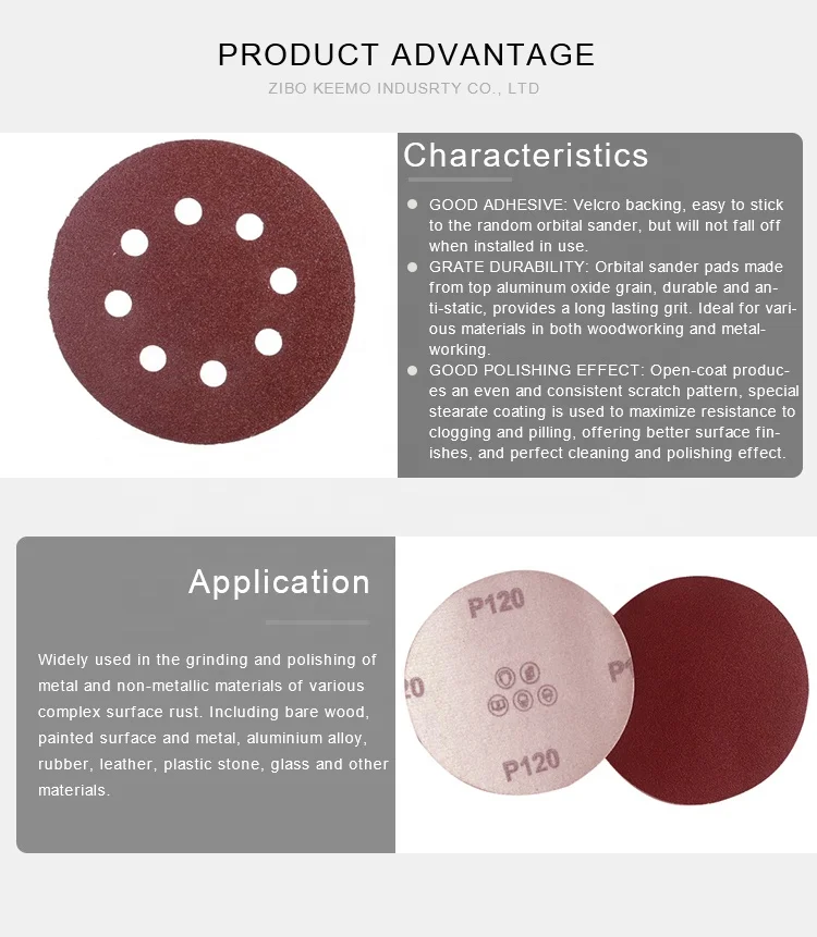P400/800/2000 Dry Aluminium Oxide Round Sand Paper 5/6/7 Inch Sanding ...