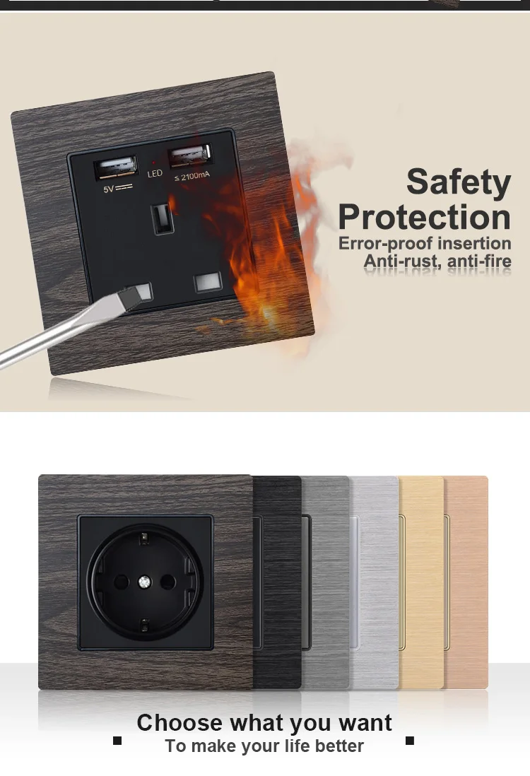 SUMMAO Power Indicator LED 3 Phase Wall Switch & Socket