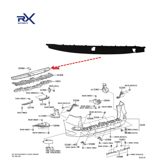 Car Rear Bumper Plate 52179-60061,autoparts Body Systems for Lexus ...