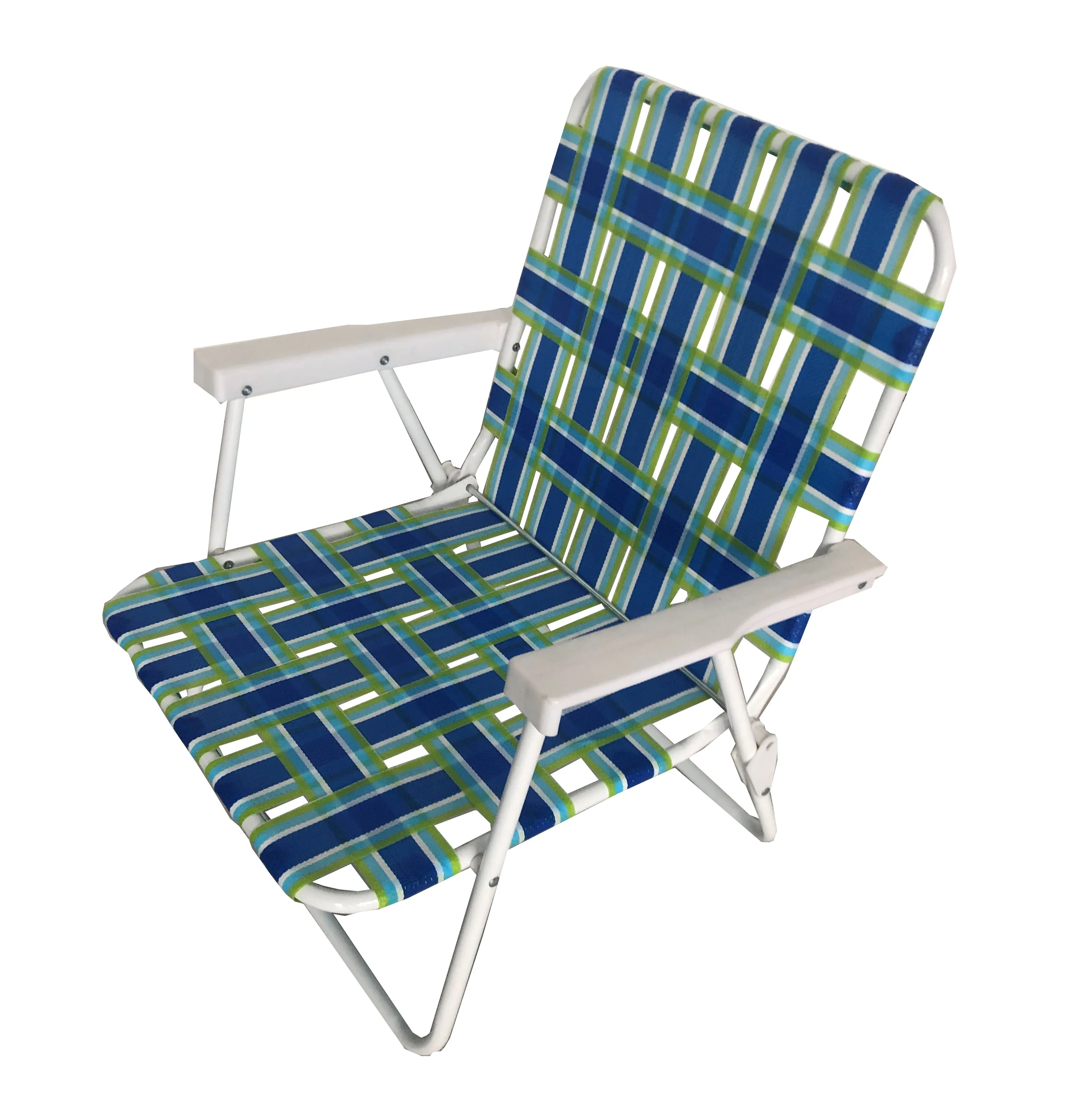 Folding Steel Frame Collapsible Chair Leisure Pe Belt Band Beach Chair ...