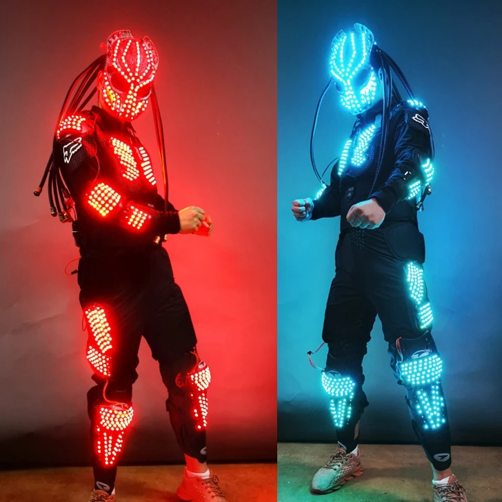 RGB LED Light up Dancing Stage Light Suit Robot for DJ for Halloween ...