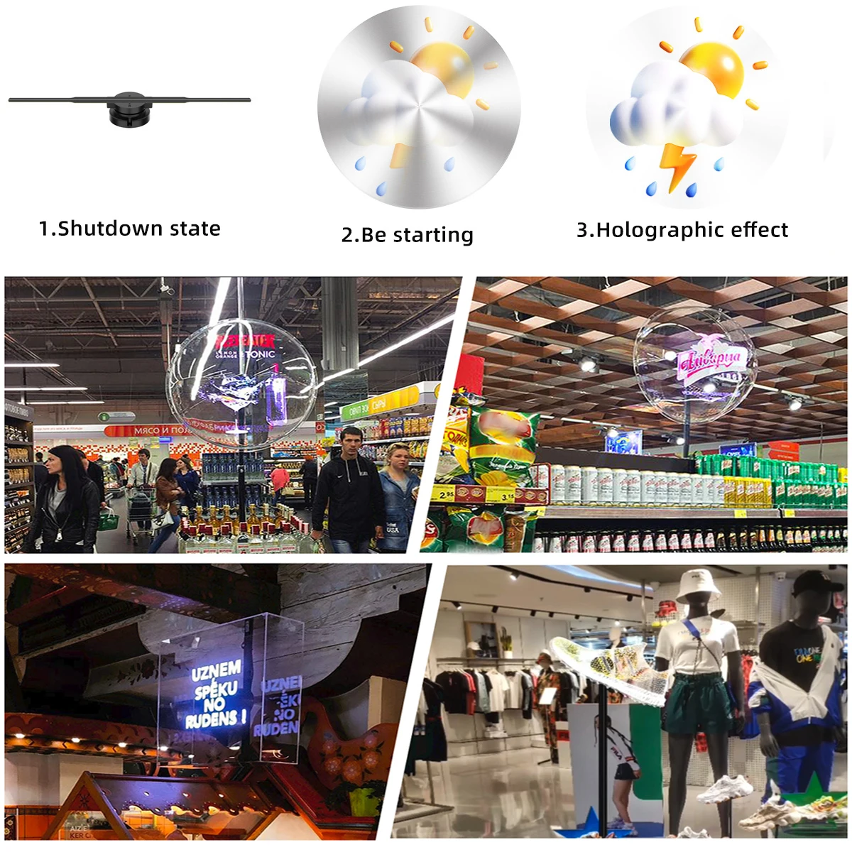 Naked Eye 3D Holographic Fan Indoor LED Display Naked Eye 3D Holographic AR Advertising Machine ...