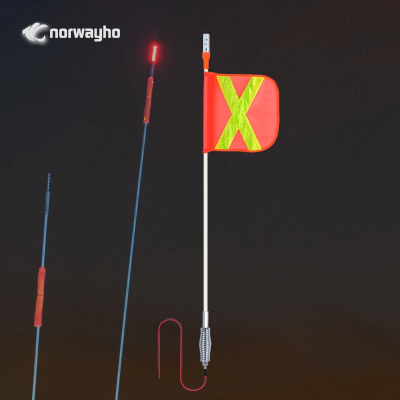 Wholesale Mining Safety Flag with Heavy Duty Spring Mount LED Whip