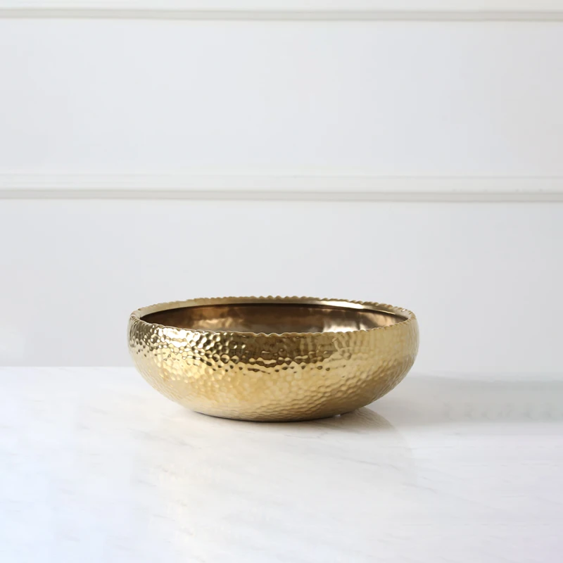 Modern Table Decor - Round Ceramic Bowl Vases Nordic Luxury Gold
