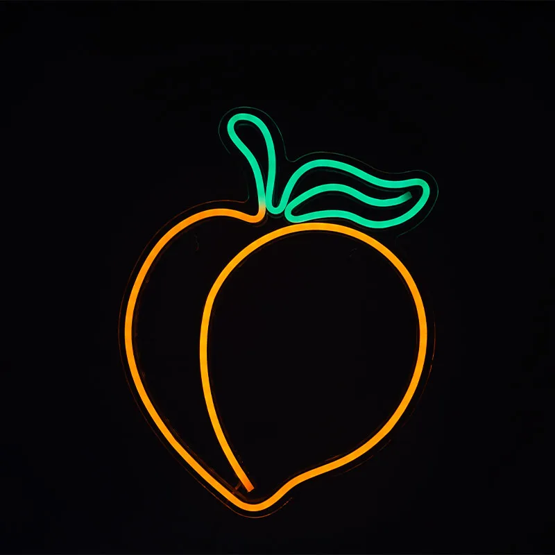 Pear Fruit Led Neon Sign 5v Dimmable Usb Green Cute Led Lights Neon ...