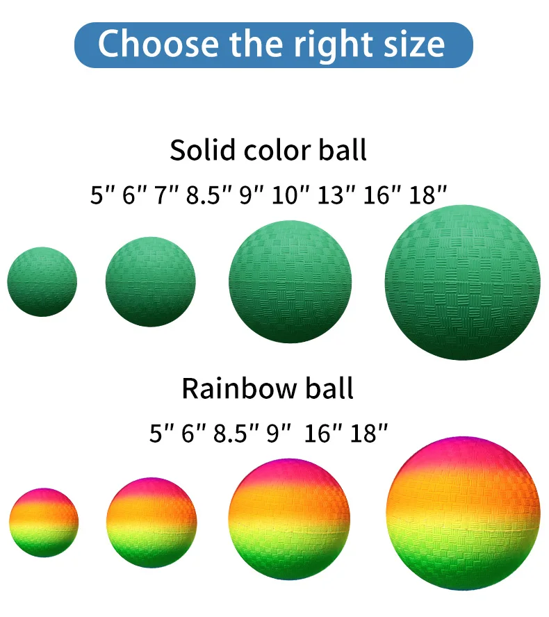 8.5 Inch PVC Rainbow Color Playground Ball - Promotional Toy