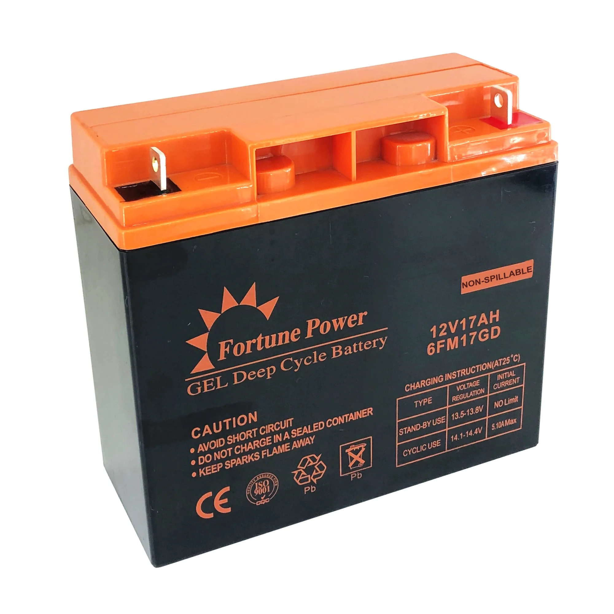 12V DC Solar Stand Fan Battery - 17ah AGM Sealed Lead Acid