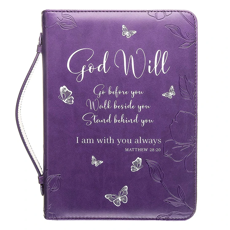 Fashion Christian Gift Women Bible Cover Case Bag In Purple With ...