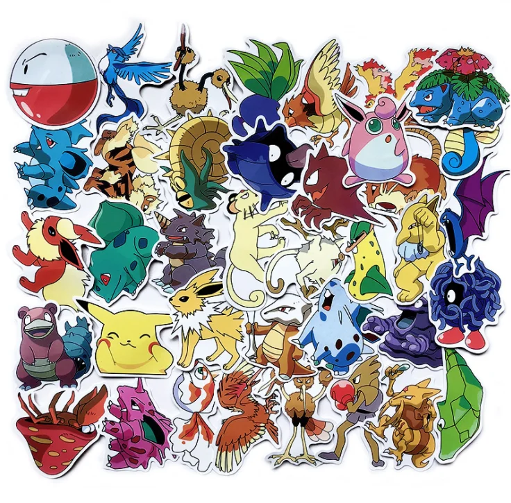 Ufogift 100pcs Anime Stickers For Car And Suitcase Pokemon Pokeball ...