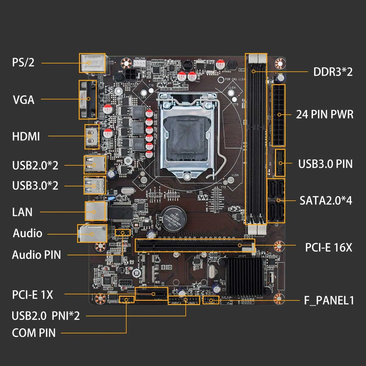 China Top Sale H81 Motherboard Lga 1150 Socket Pc Comupter Ddr3 Atx ...