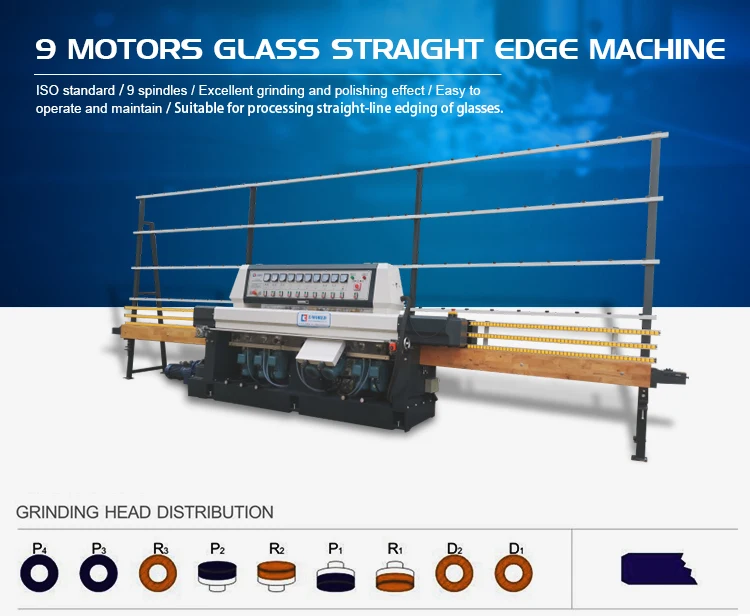 Glass Process 9 Motors Straight Line Edger Edging Machinery - Buy Glass ...