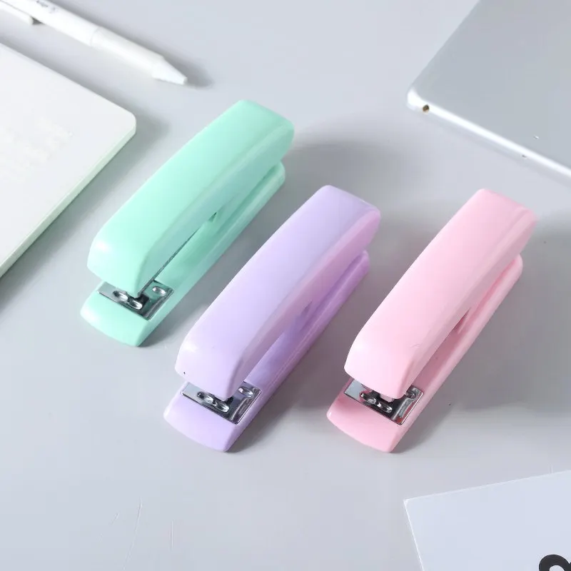 No. 12 Macaron Color Stapler Labor-saving Stapler Multi-functional ...