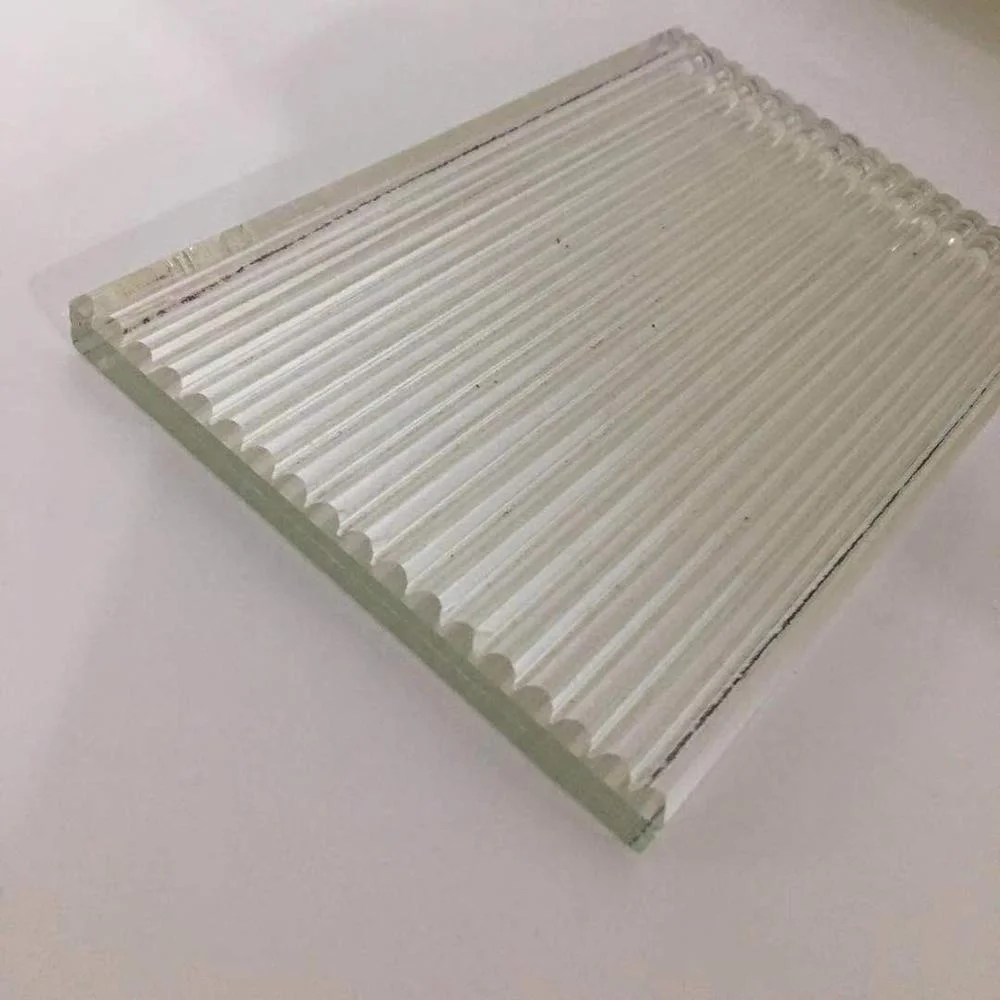 Laminated Ribbed Frosted Glass Panel 6mm & 7mm Thickness - OEM