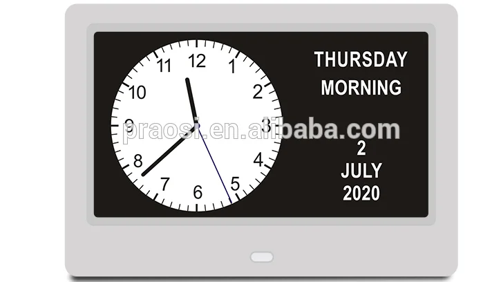 9 Interfaces Digital & Analog Clock Dementia Calendar Day Clock 7" 8 ...