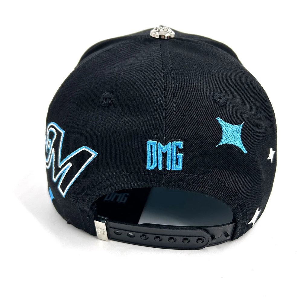 Custom 5 Panel 3D Embroidery Baseball Cap with Suede Lining