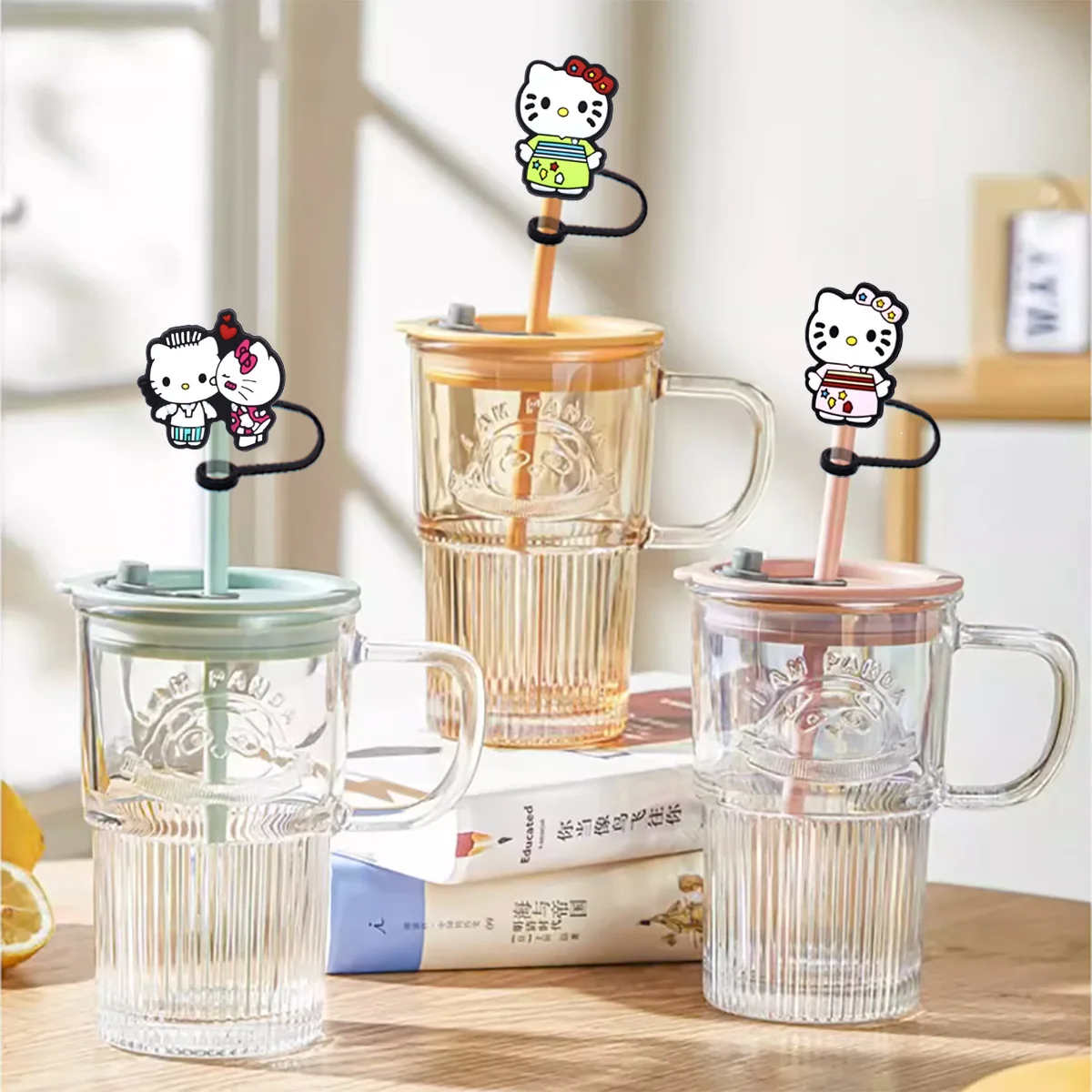 10mm Hello Kitty 2d Cute Cartoon Kids Themed Cartoon Straw Tips Covers ...