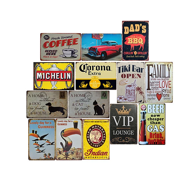 Hot Selling Assorted Metal Poster Metal Sign Vintage Tin Metal Warning ...