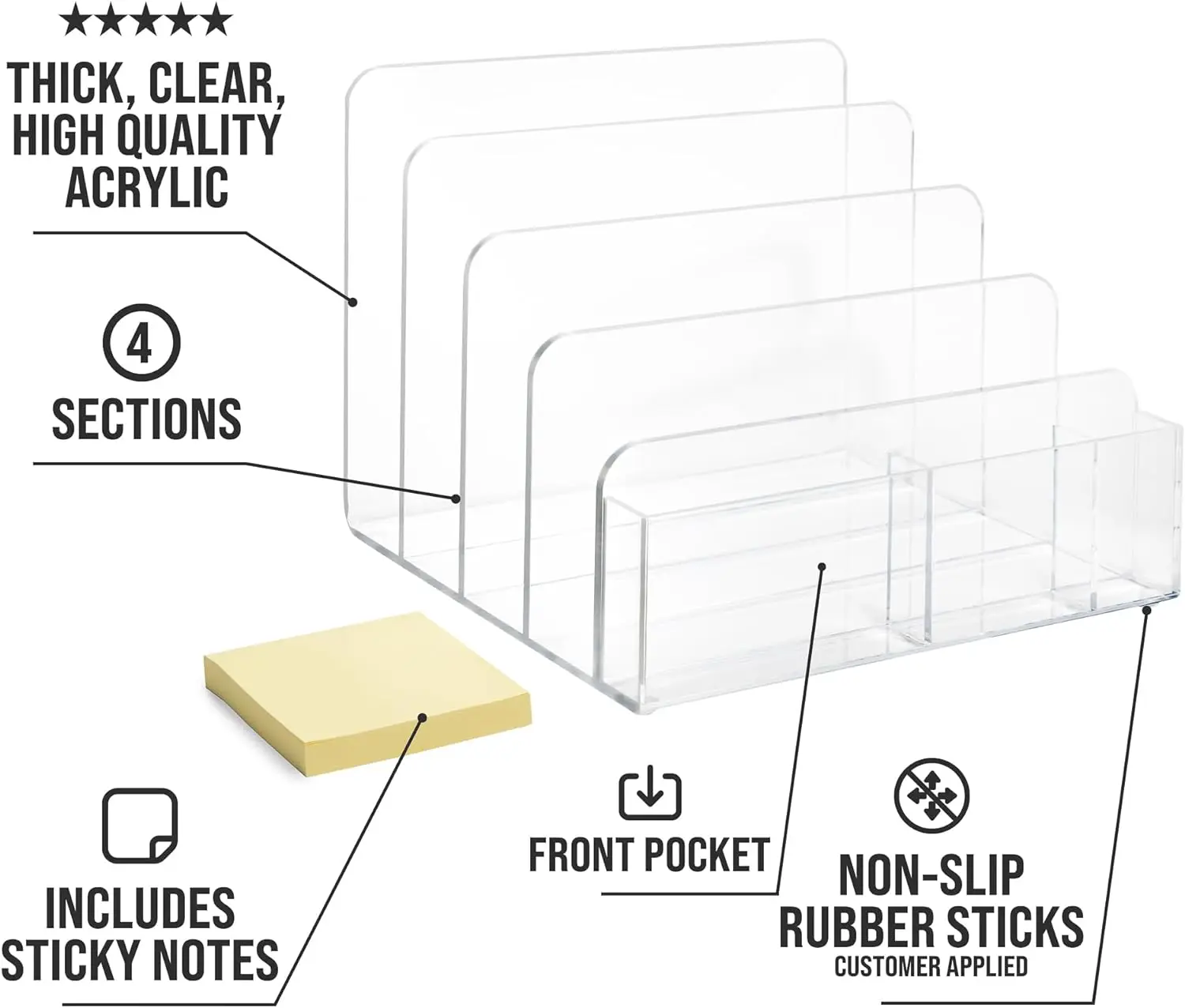 Acrylic Desk Organizer,Clear File Holder For Office Organization ...