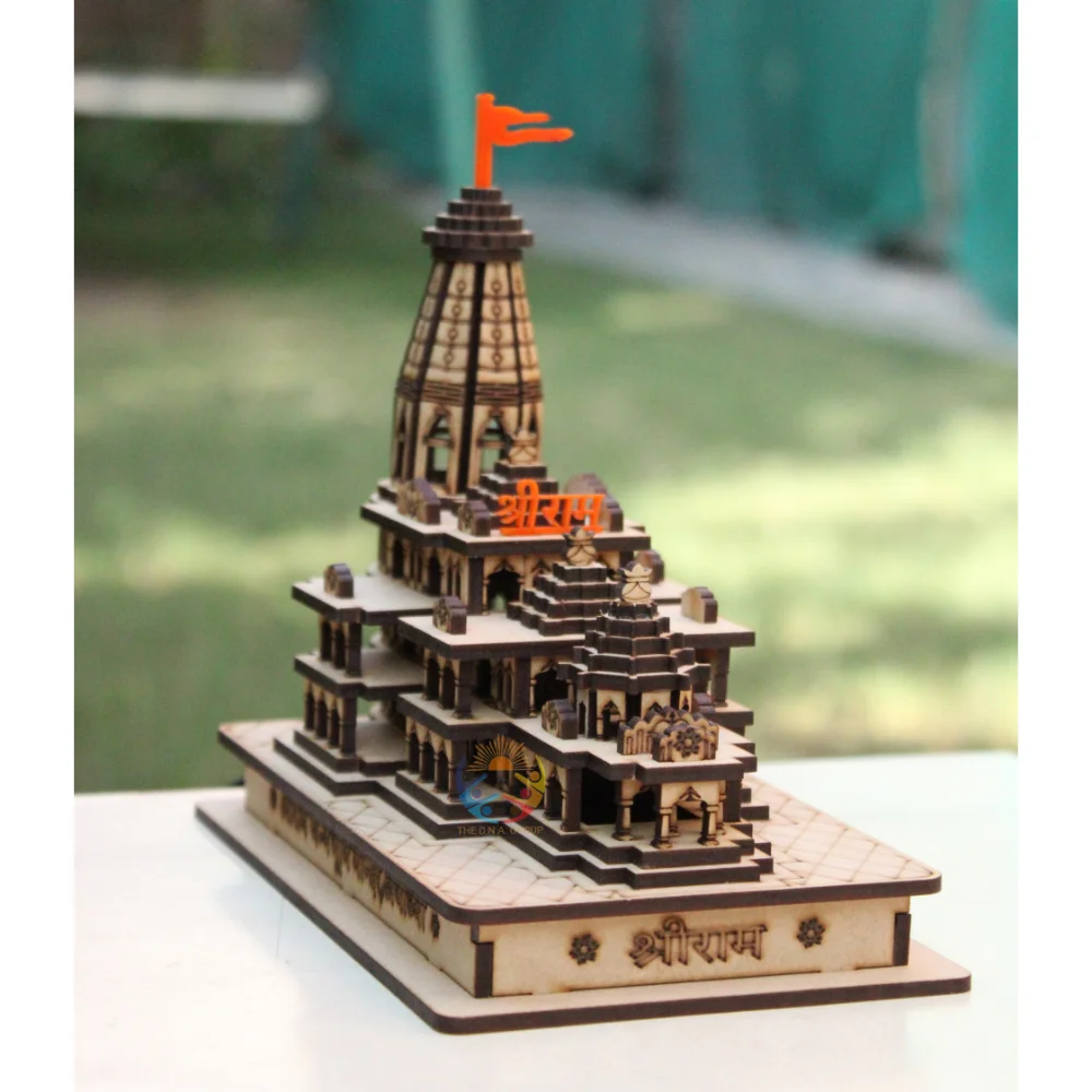 MDF Ram Mandir - Ayodhya 3D Model Temple for Decorative Purposes