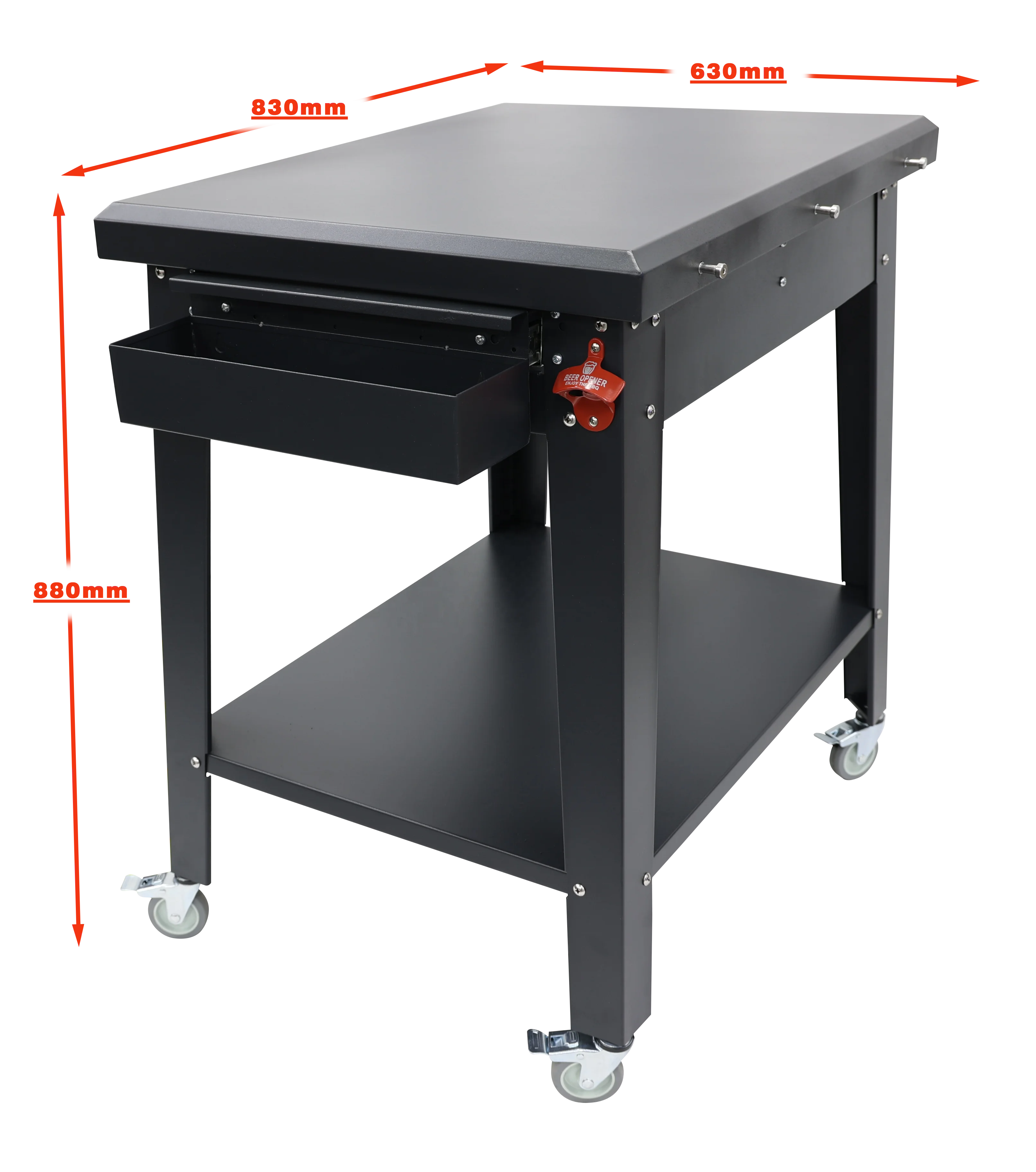 Trolley Table Outdoor Kitchen Trolley Cart - Movable & Durable