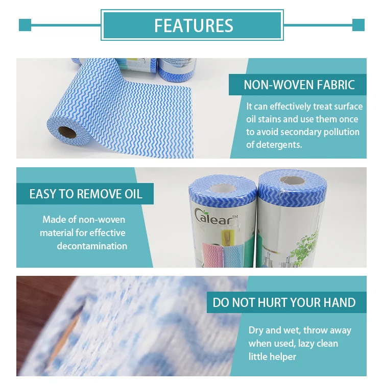 45gsm Heavy Duty Dusting Cloth Disposable Non Woven Kitchen Cleaning ...