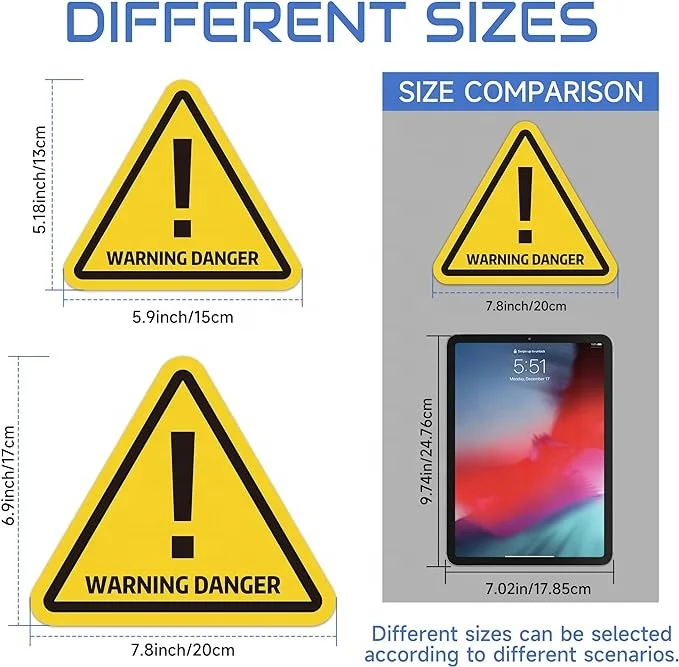 Warning Danger Sign - Durable & Waterproof Safety Sticker