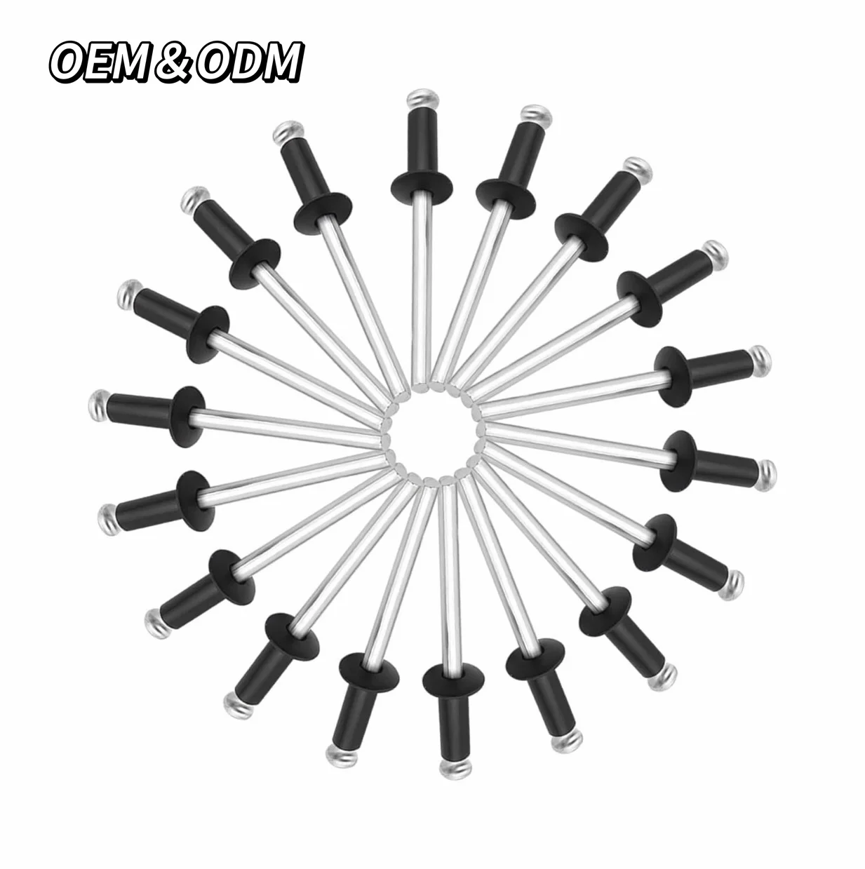 Din7337 Open Type Black Color Painted Domed Head Steel Stem Break Pop ...
