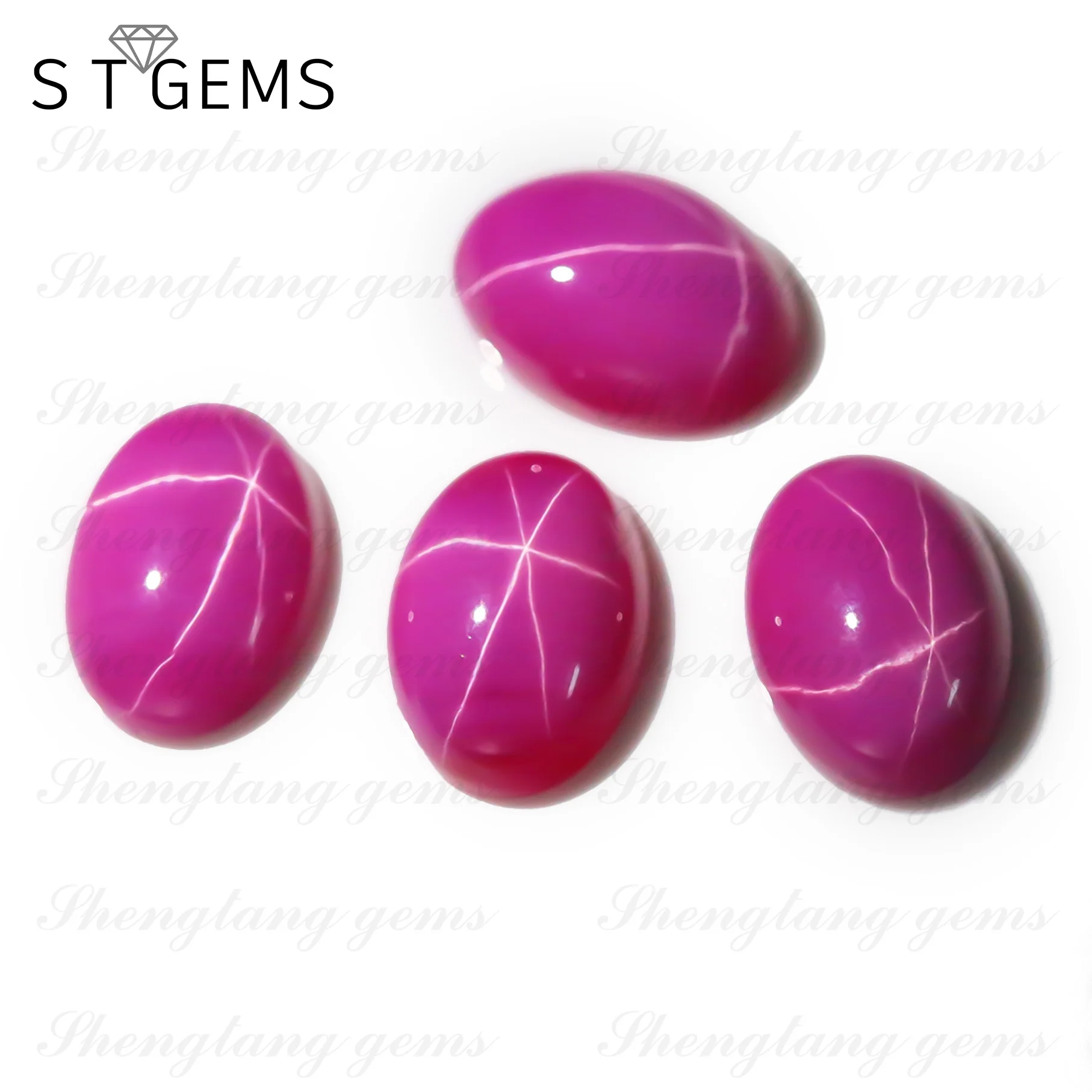 7x9mm Oval Flat Back Cabochon Synthetic Star Ruby Gemstone| Alibaba.com