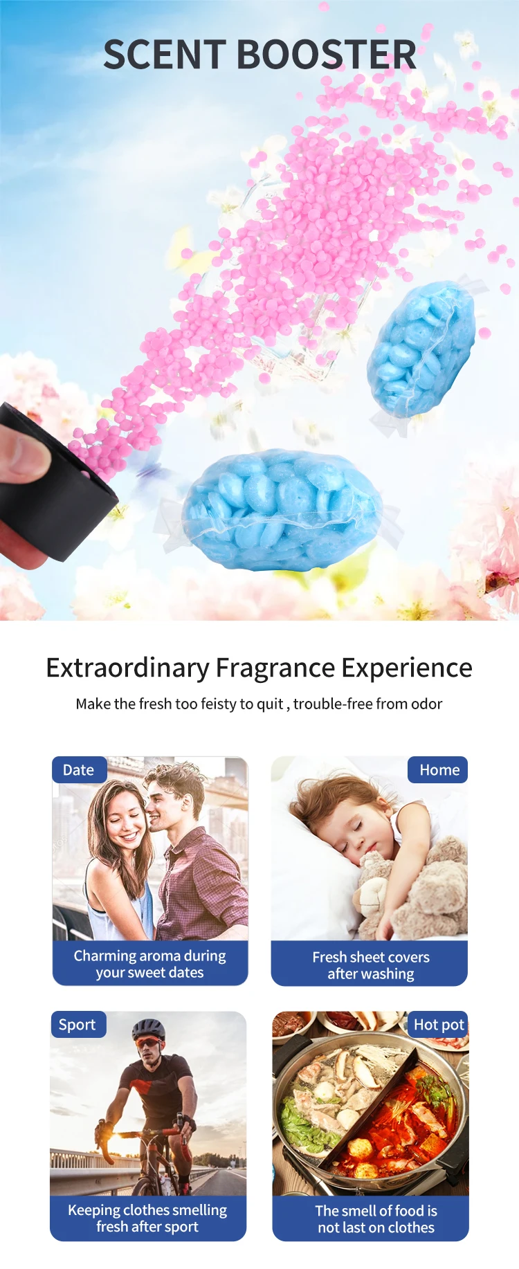 5g Fragrance Natural Laundry Detergent Pellets In Wash Scented Booster ...