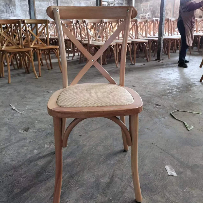 Modern Outdoor Wooden Stackable Cross Back Event Chair for Hotels ...