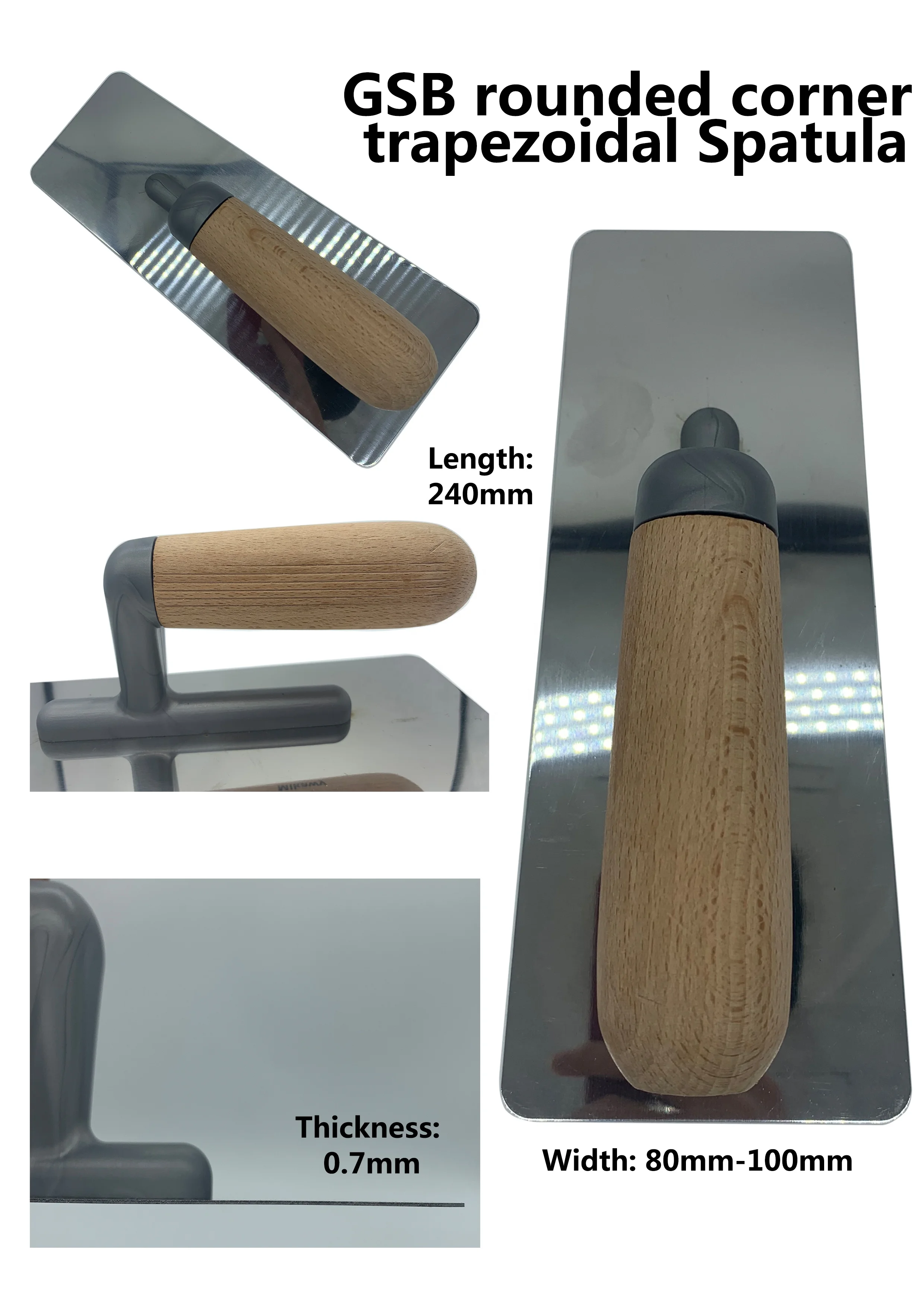 K Brand Wall Paint Trowel Rounded Corner Trapezoidal Stainless Steel ...